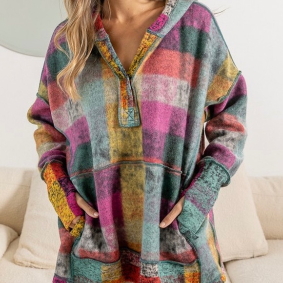 BiBi | Tops | Bibi Boho Multi Color Hoodieonly Left | Poshmark